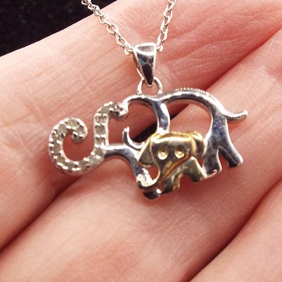 HAN 925 CHINA | Jewelry | Han 925 Mother Elephant Crystals In Trunk ...